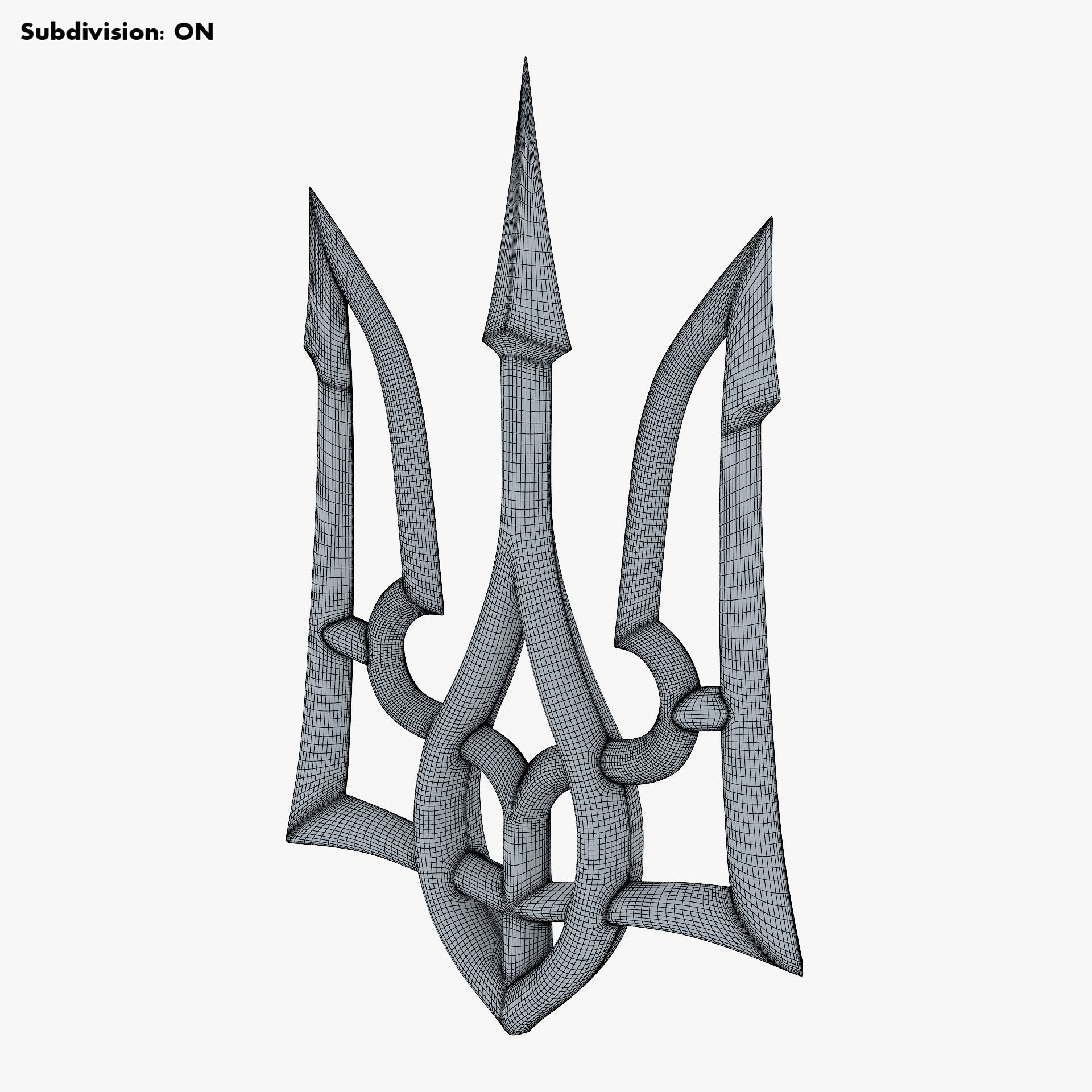 Stylized Ukrainian Tryzub M 3 3D model | CGTrader