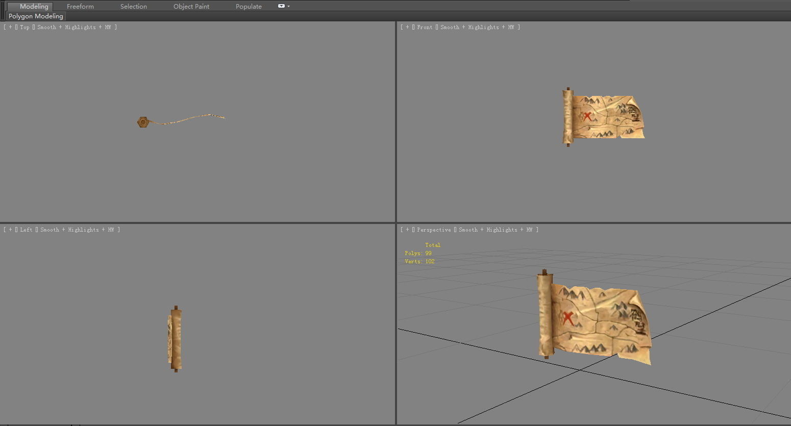 3D model cartoon map - error marker - topographic map VR / AR / low ...