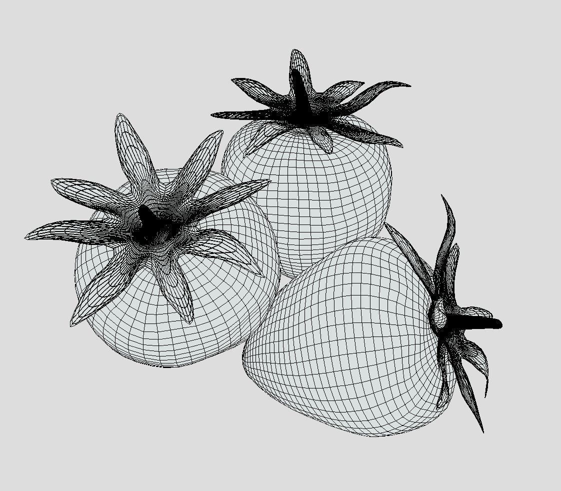 Strawberries three free 3D model | CGTrader