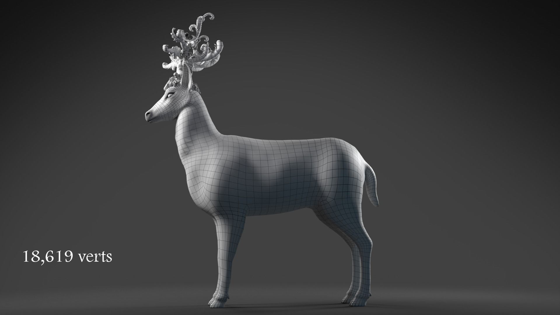 3D model Fantasy Golden Deer VR / AR / low-poly | CGTrader