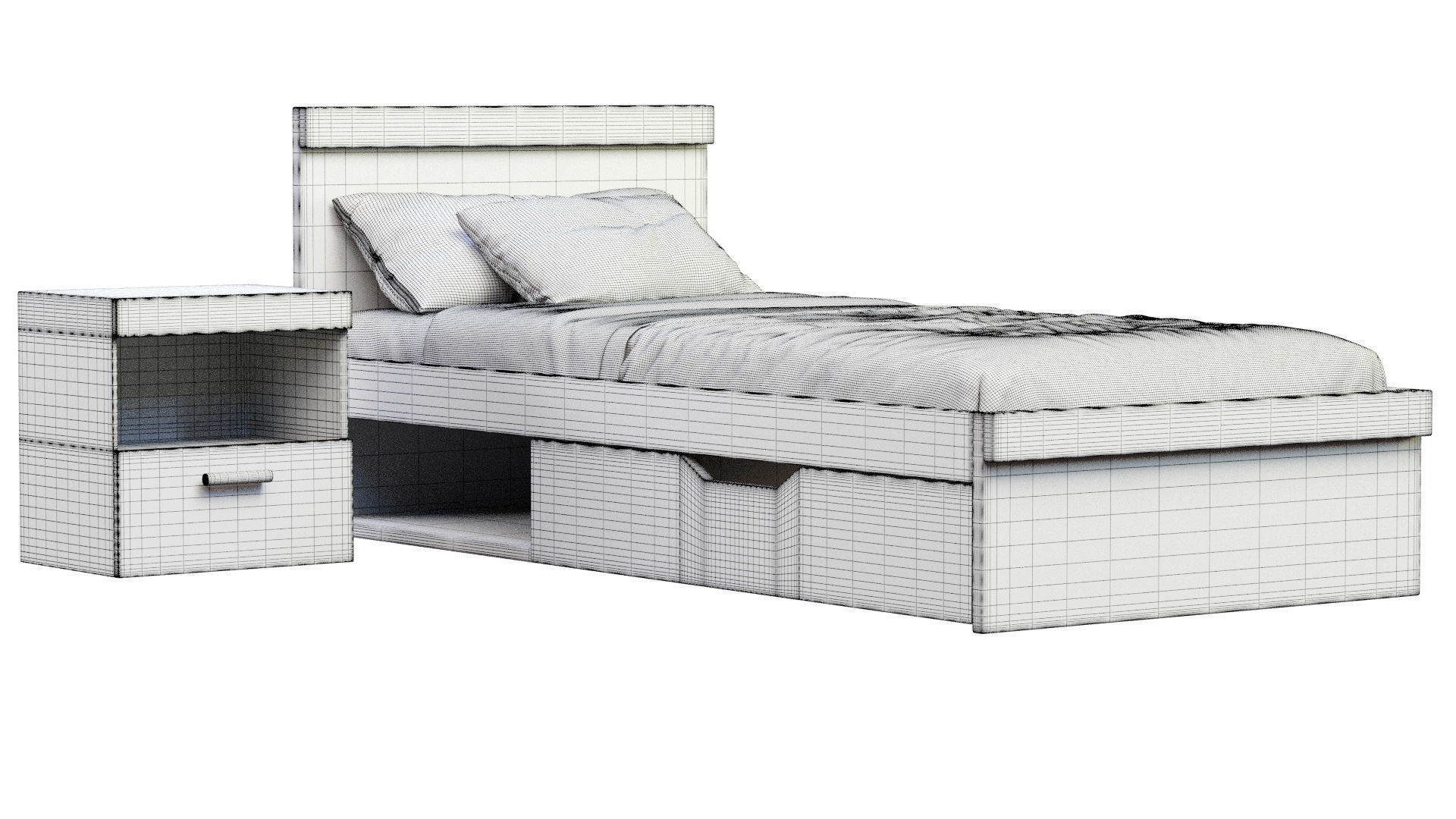 Oskar Single Bed 3D model | CGTrader