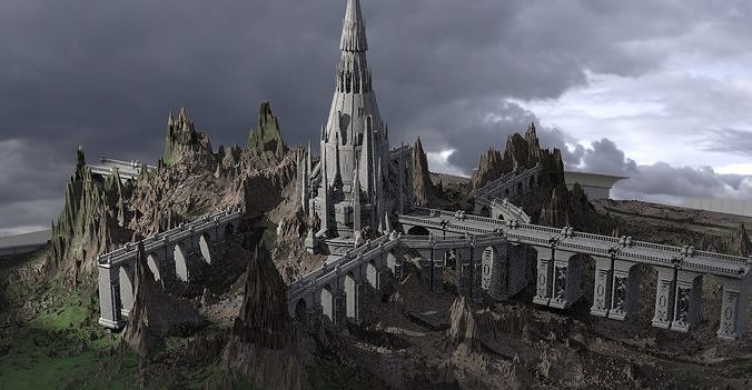 Narnia Mountains Castle 1 3D model | CGTrader