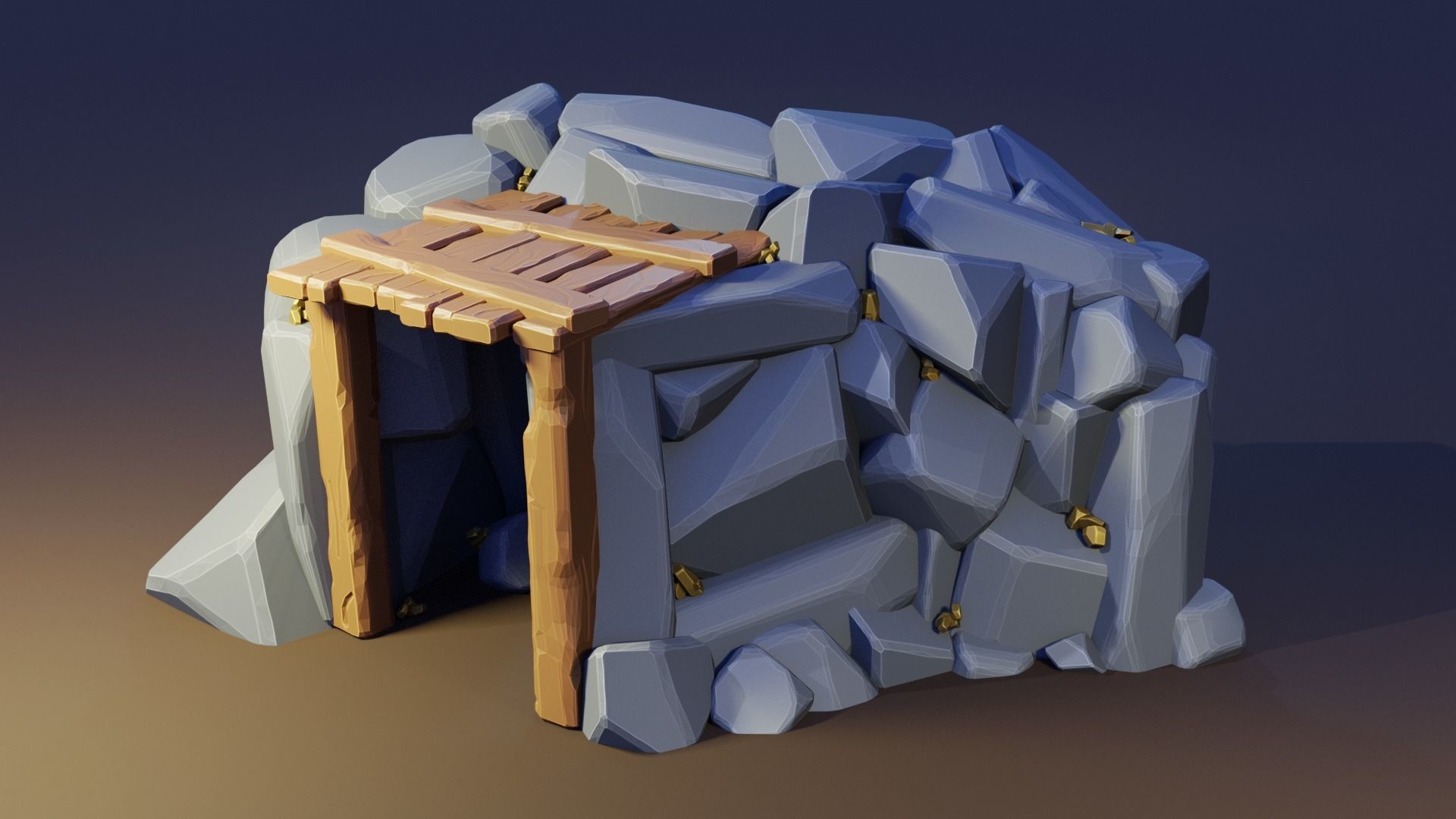 Gold mine free 3D model | CGTrader