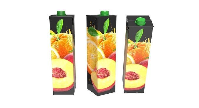 Juice 1500ml cardboard box packaging with cap 3D model | CGTrader