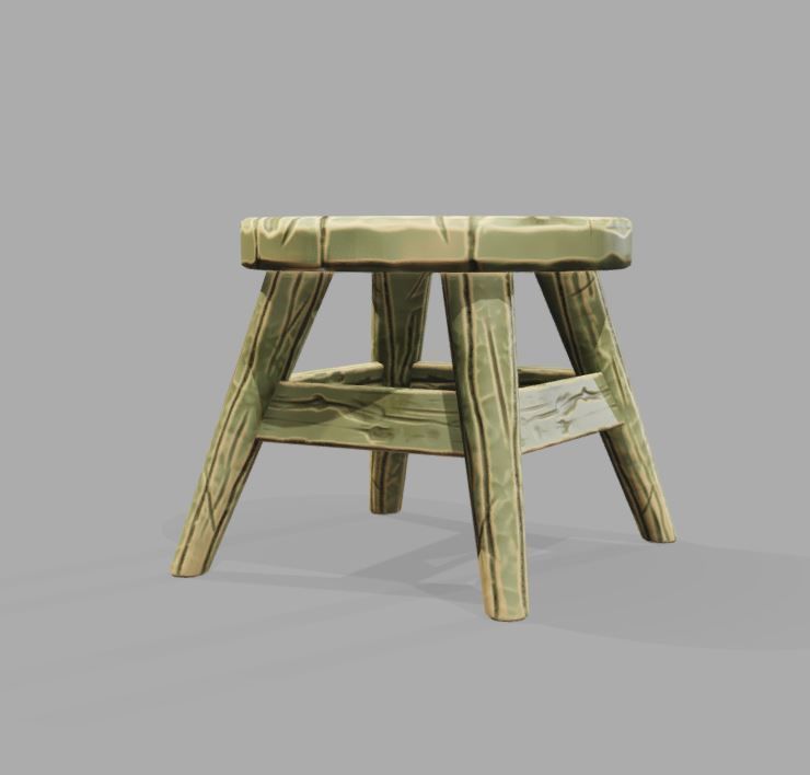 3D model Stylized Wood Stool VR / AR / low-poly | CGTrader