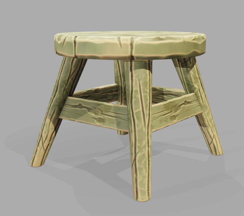 3D model Stylized Wood Stool VR / AR / low-poly | CGTrader
