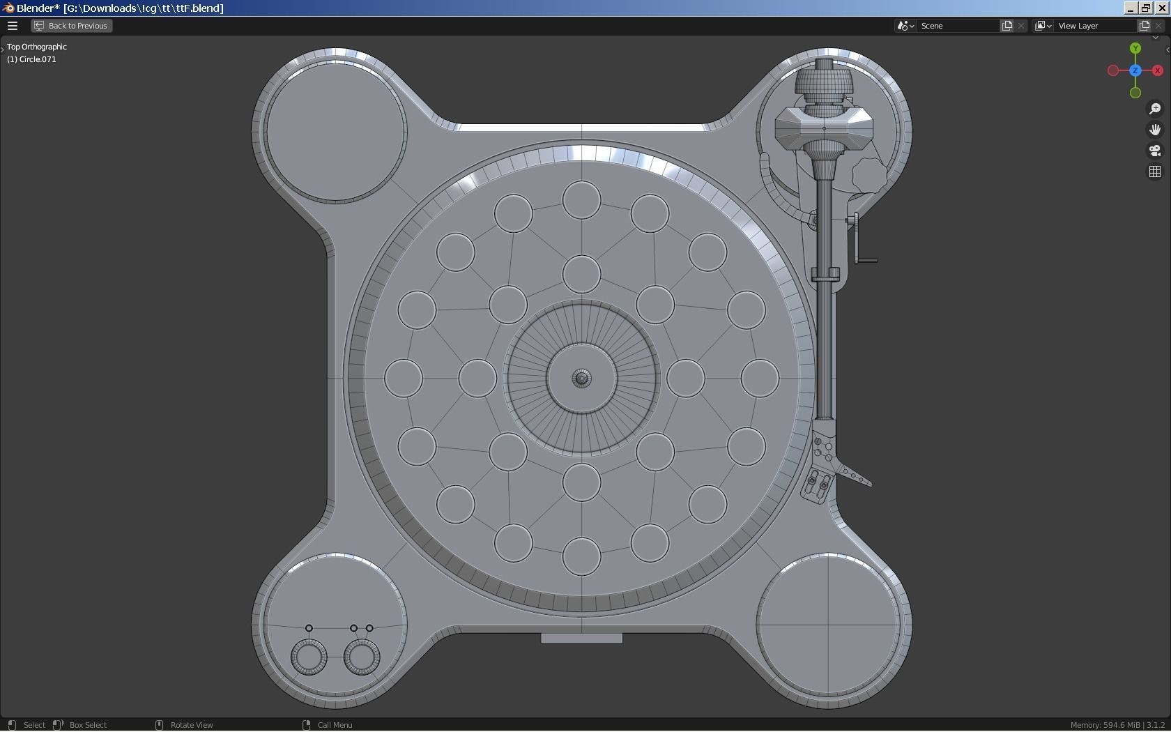 A turntable - gramophone - vinyl record player 3D model | CGTrader