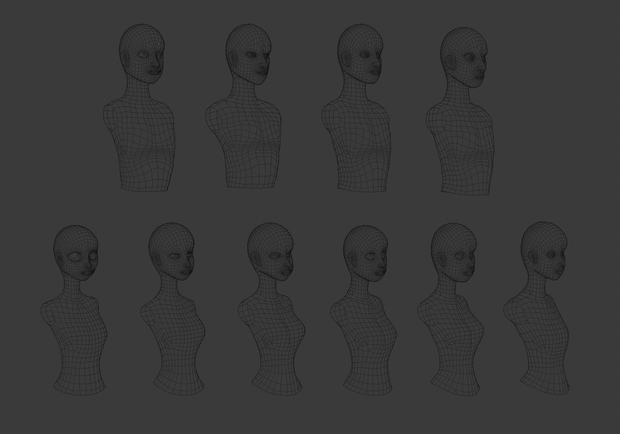 female and male upper body 3D model | CGTrader