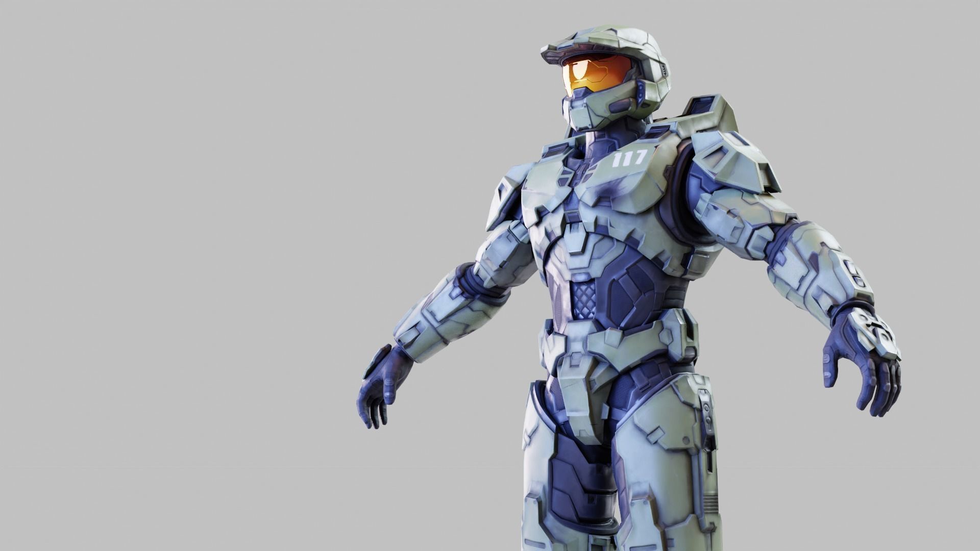 3D model Master Chief Character Rig For Blender VR / AR / low-poly ...