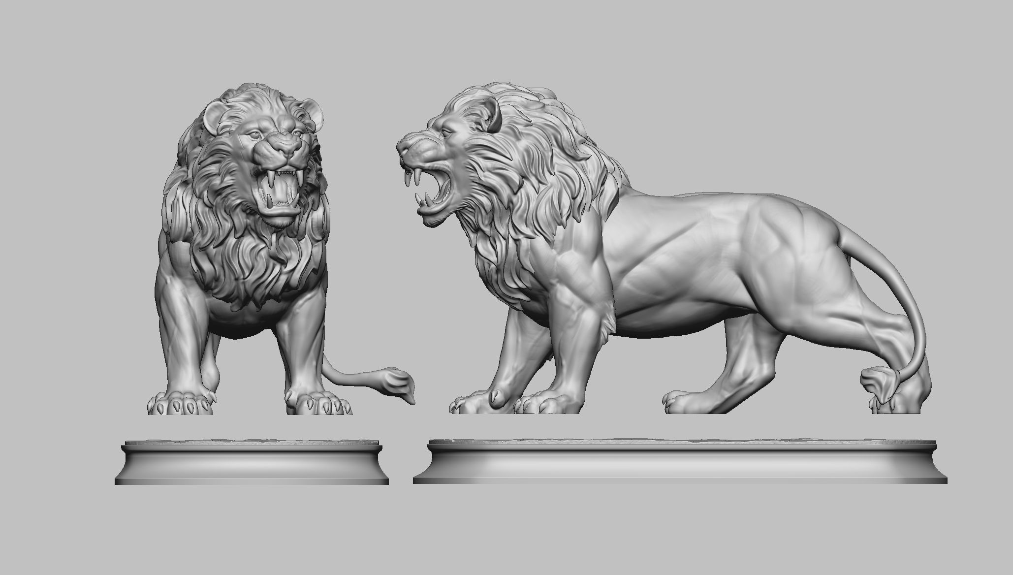 Lion Sculpture 3D model 3D printable | CGTrader