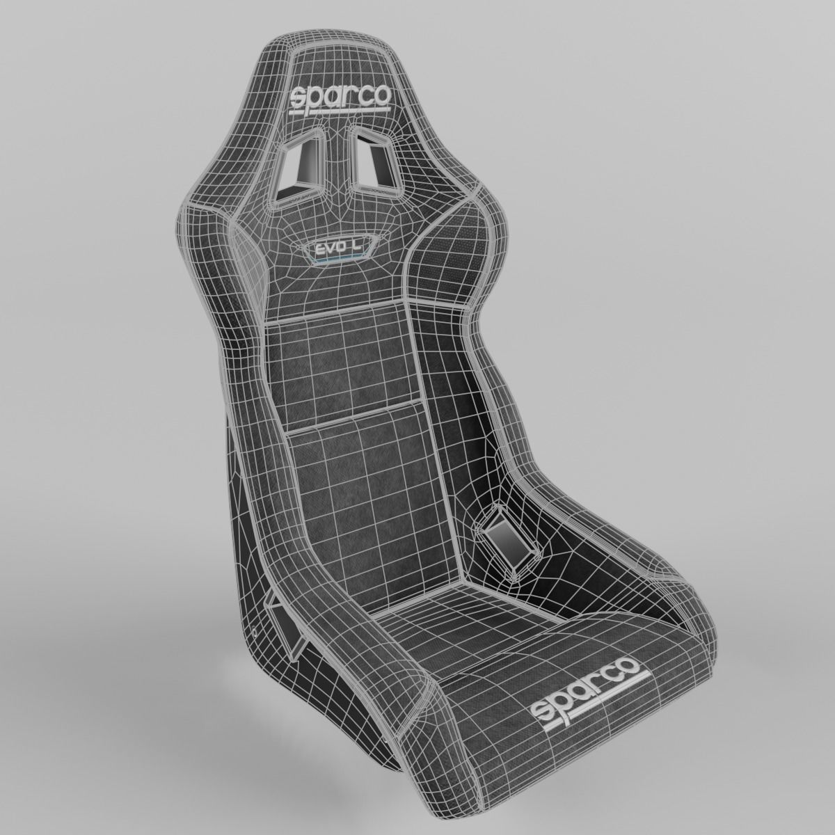 Racing Seat Sparco EVO L QRT Suede 3D model | CGTrader