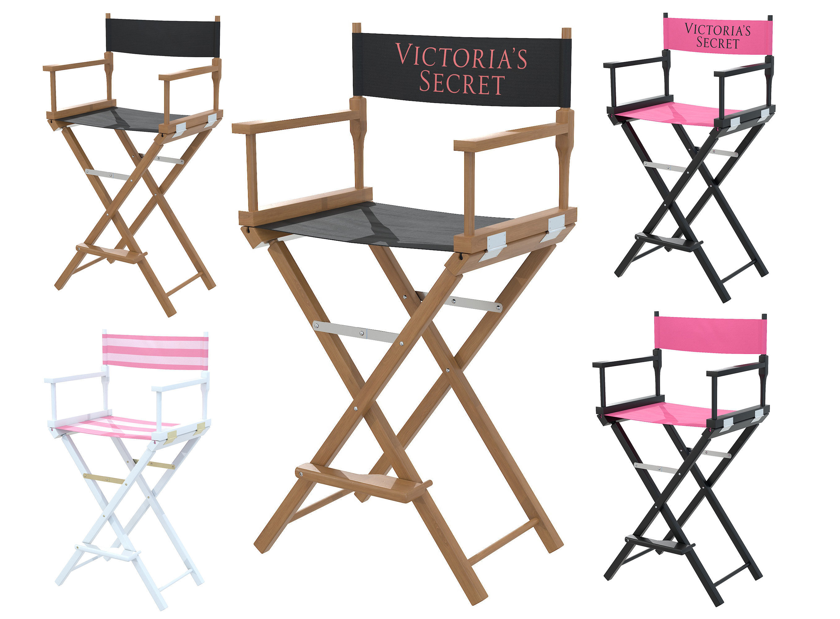 3D model Directors and Makeup Victorias Secret Chair VR / AR / low-poly ...
