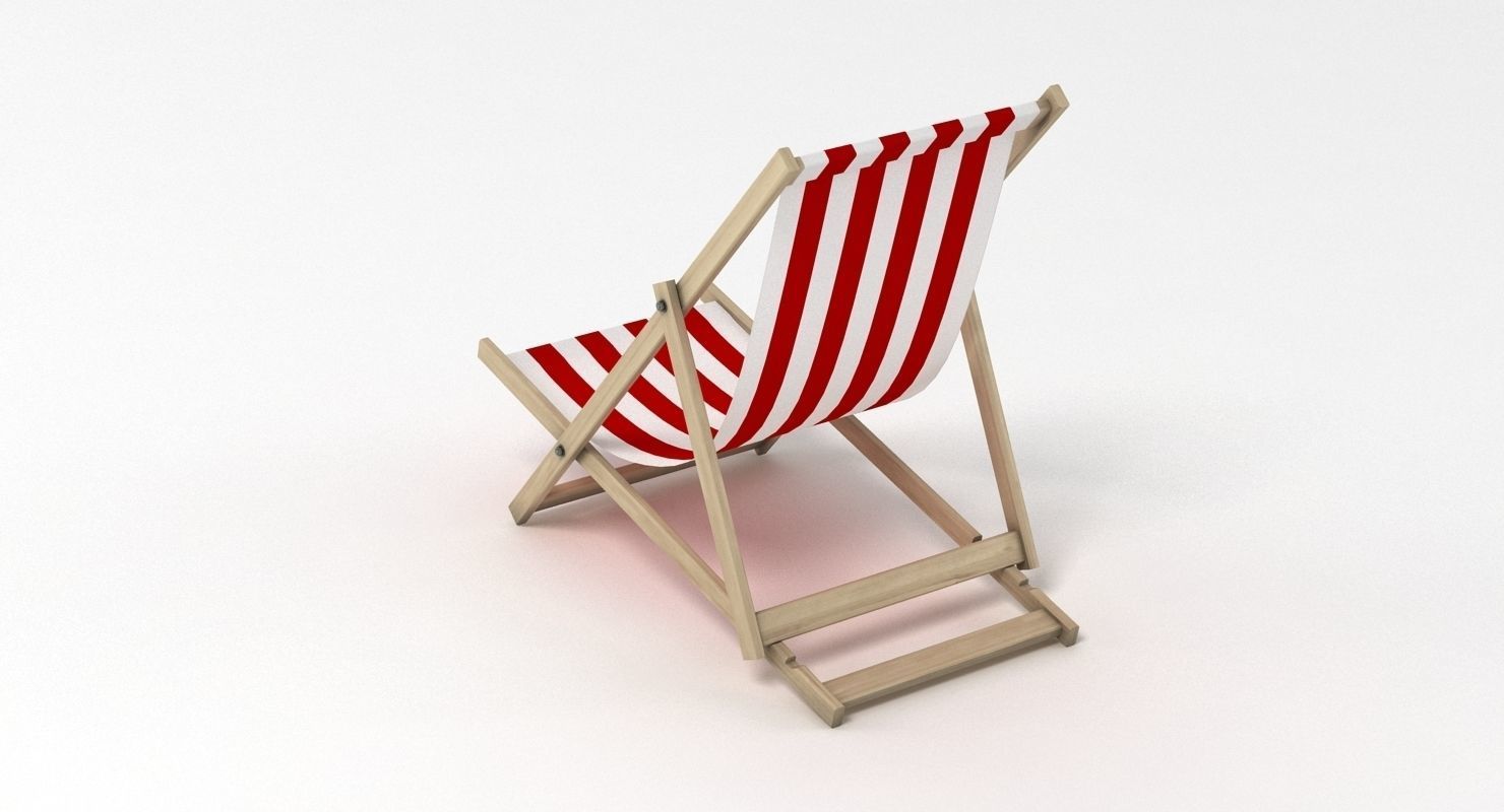 Beachchair beach chair with stripes 3D model | CGTrader