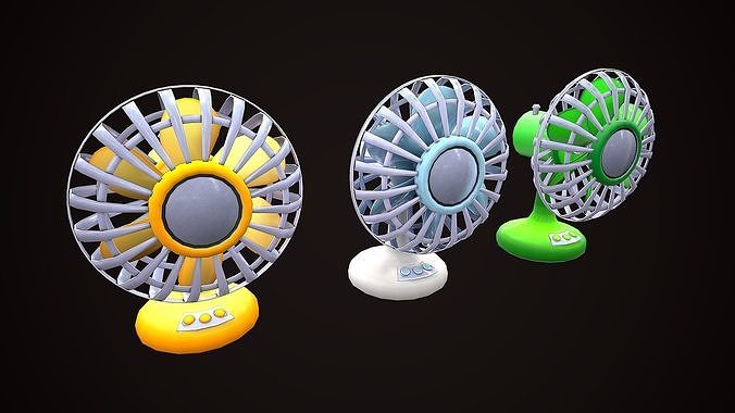3D model SMALL FAN CARTOON STYLIZED SUMMER VR / AR / low-poly | CGTrader