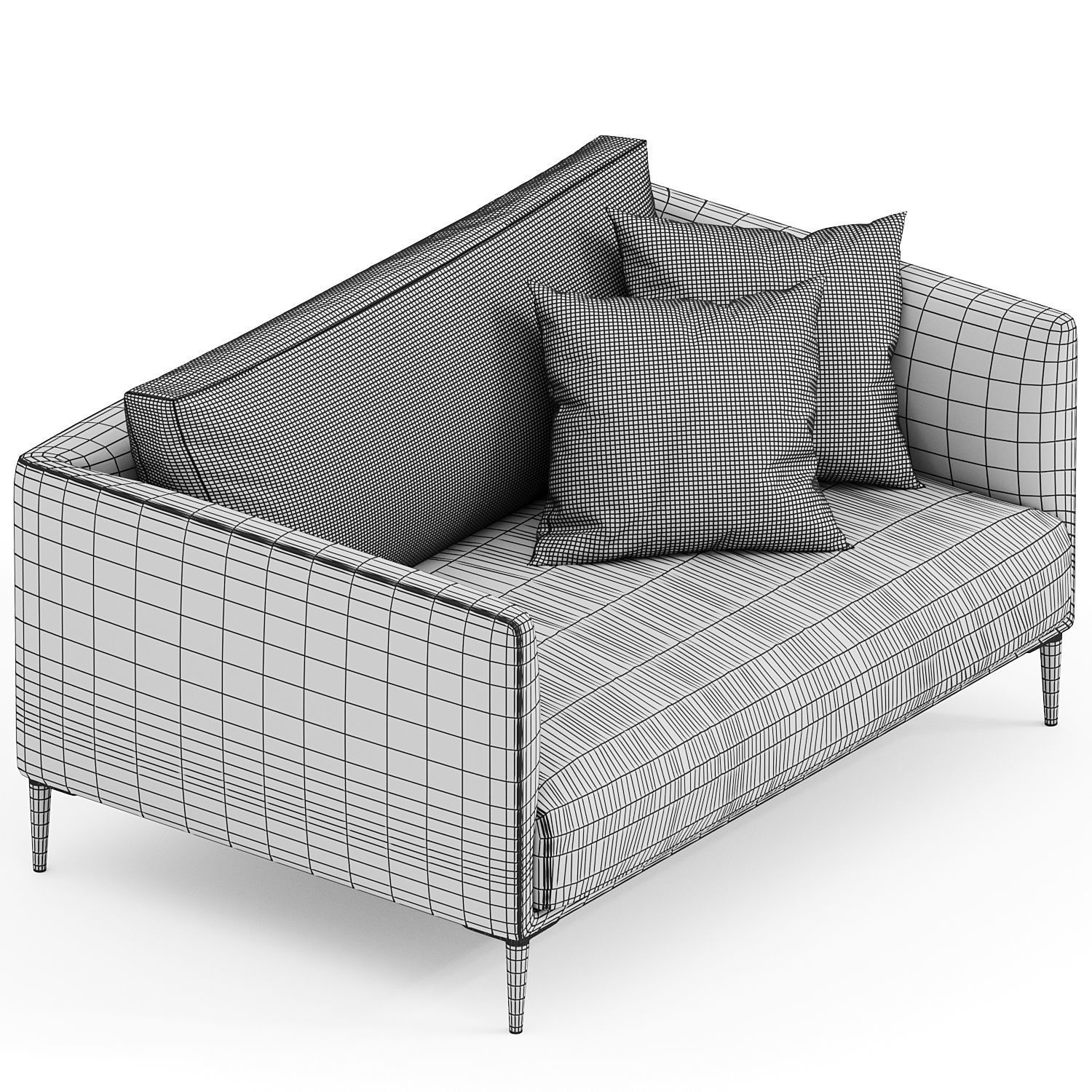 Sofa 2P antique effect buckle Oscar design EGal 3D model | CGTrader