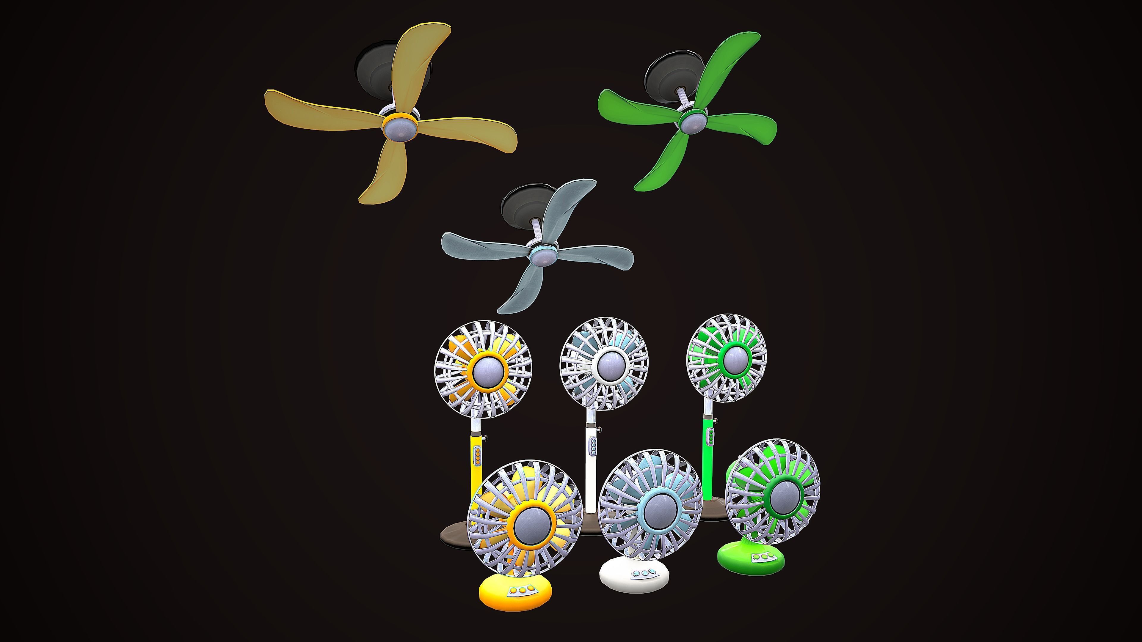 FAN PACK CARTOON STYLIZED 3D Model Collection | CGTrader