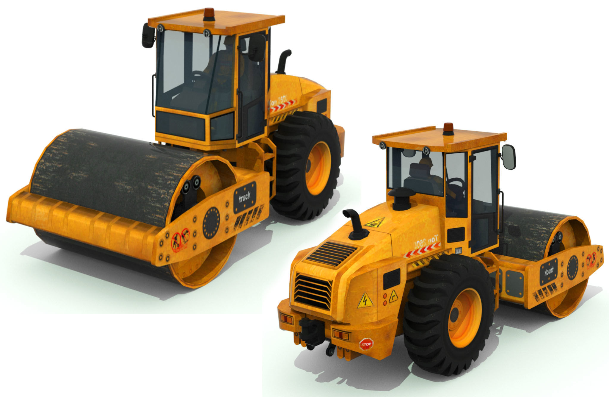 3D model Road roller truck 2 VR / AR / low-poly | CGTrader