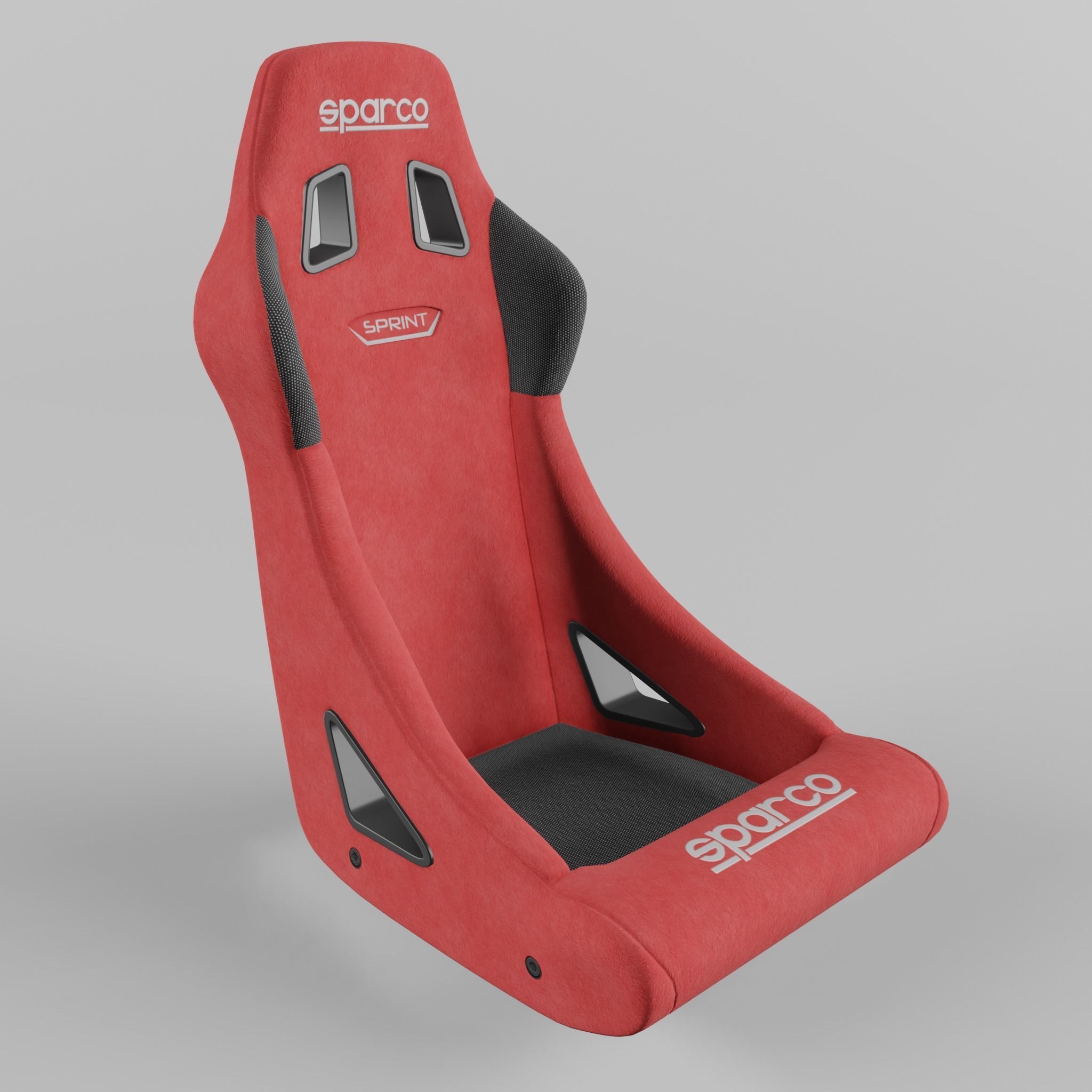 Racing Seat Sparco Sprint Suede Red 3D model | CGTrader