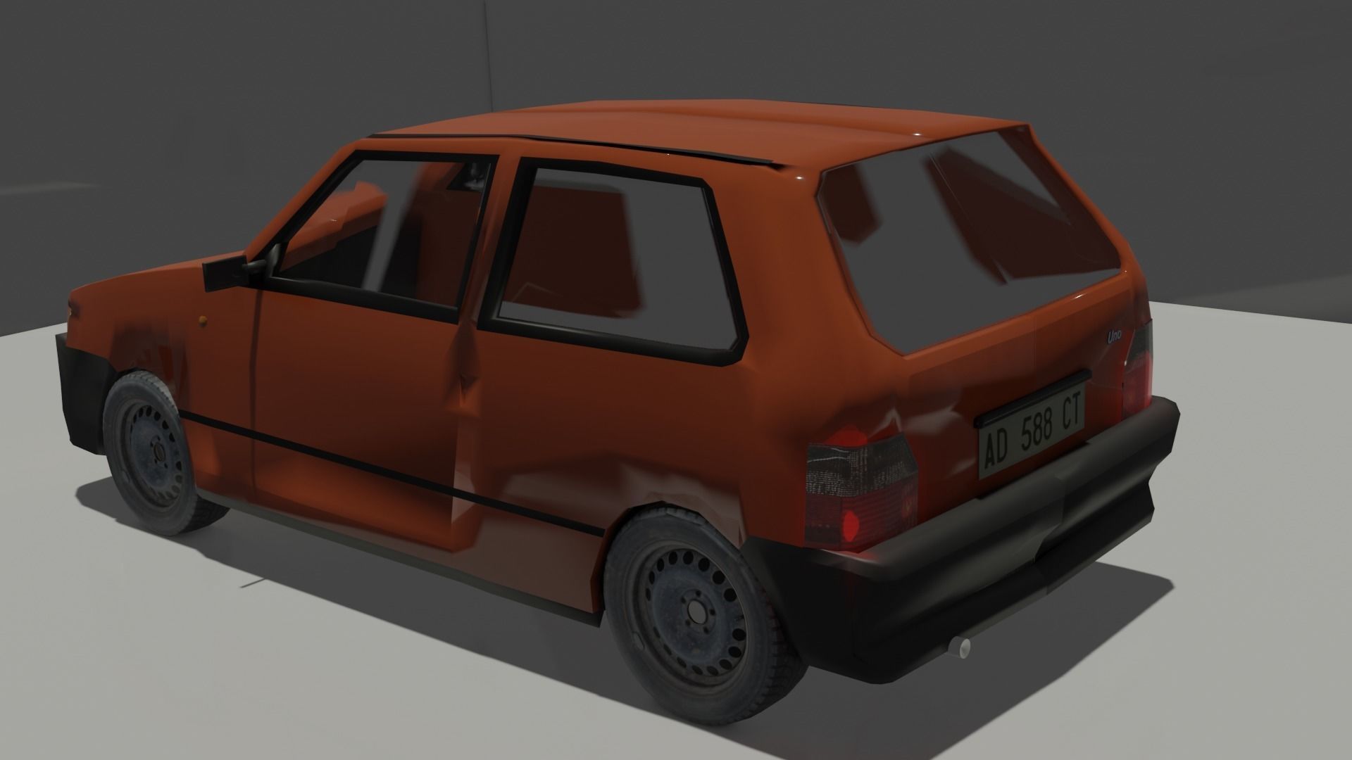 3D model 3d Model Fiat Uno low poly VR / AR / low-poly | CGTrader
