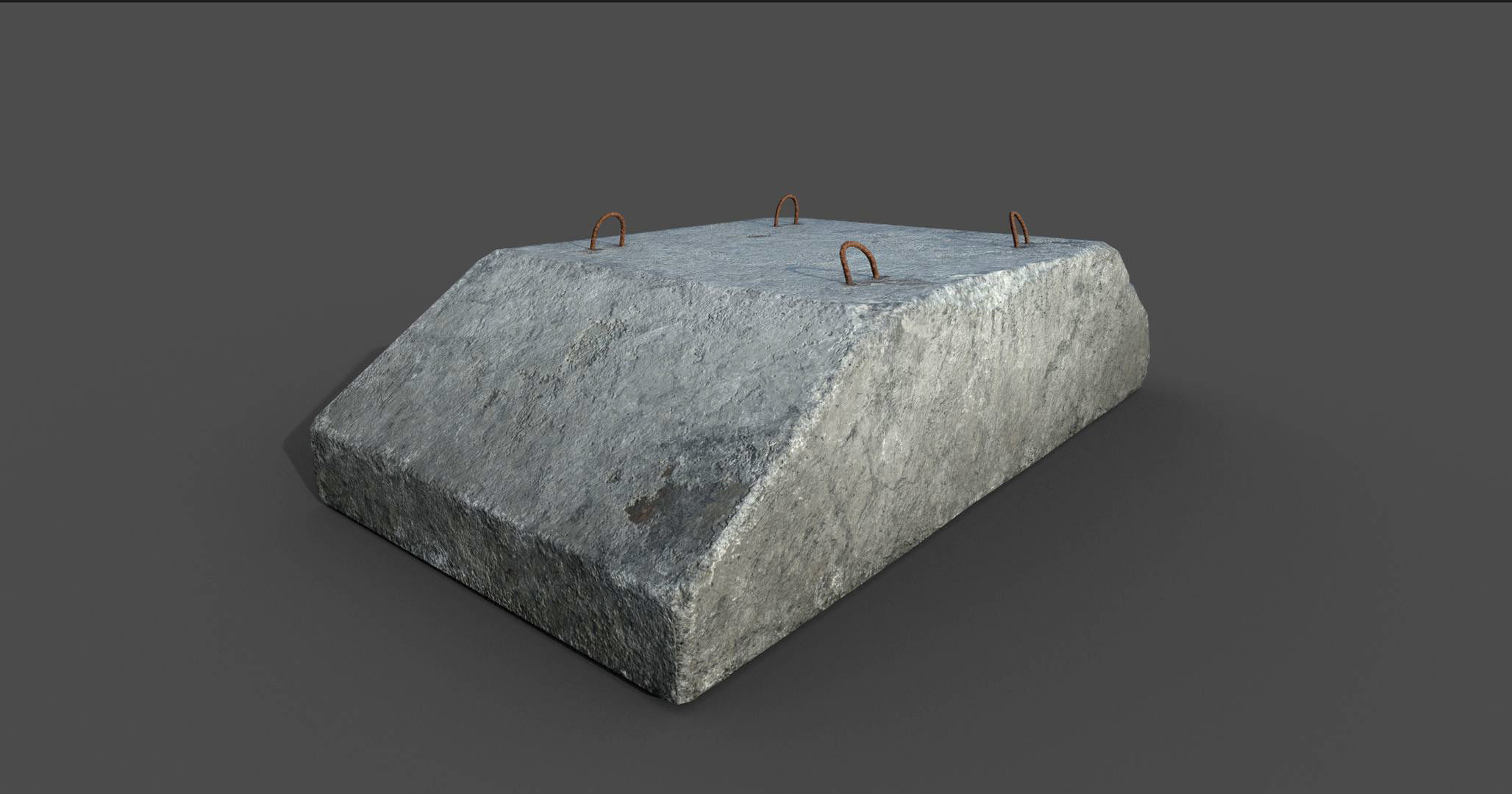 3D model Concrete block set VR / AR / low-poly | CGTrader