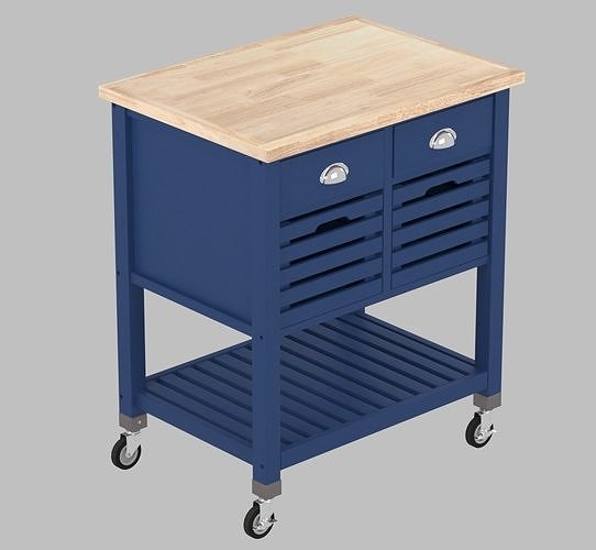 kitchen table on metal rollers 3D model | CGTrader