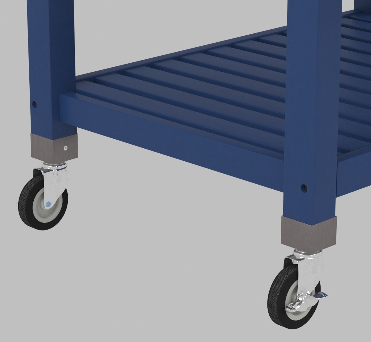 kitchen table on metal rollers 3D model | CGTrader