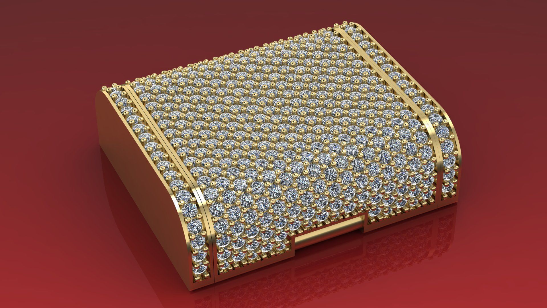 30MM Cuban Lock Chain System Full Iced 3D model 3D printable | CGTrader