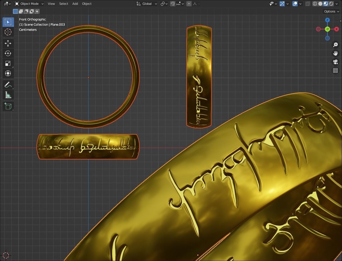 LOTR Ring Engraved 3D model 3D printable | CGTrader