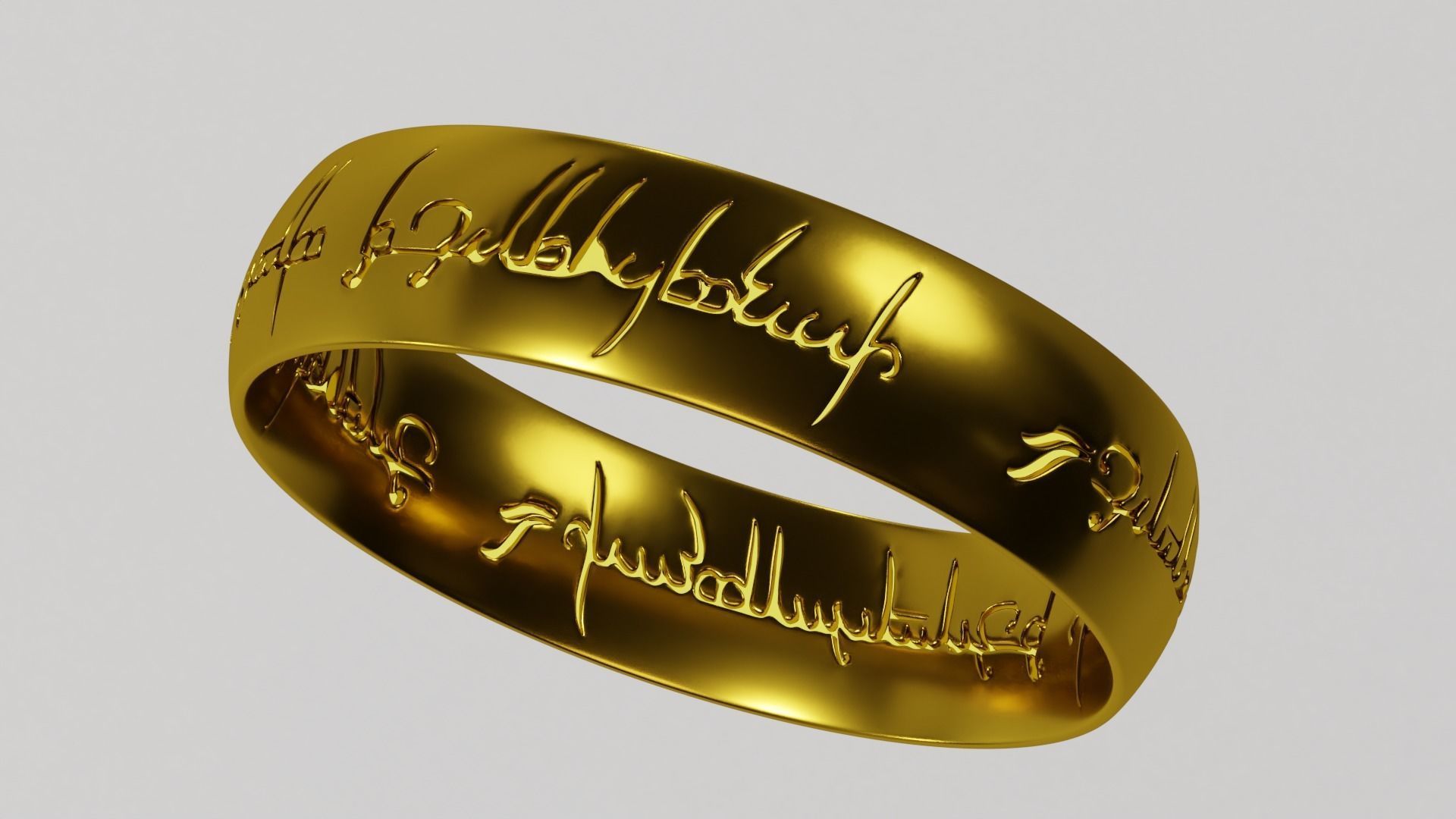 LOTR Ring Engraved 3D model 3D printable | CGTrader