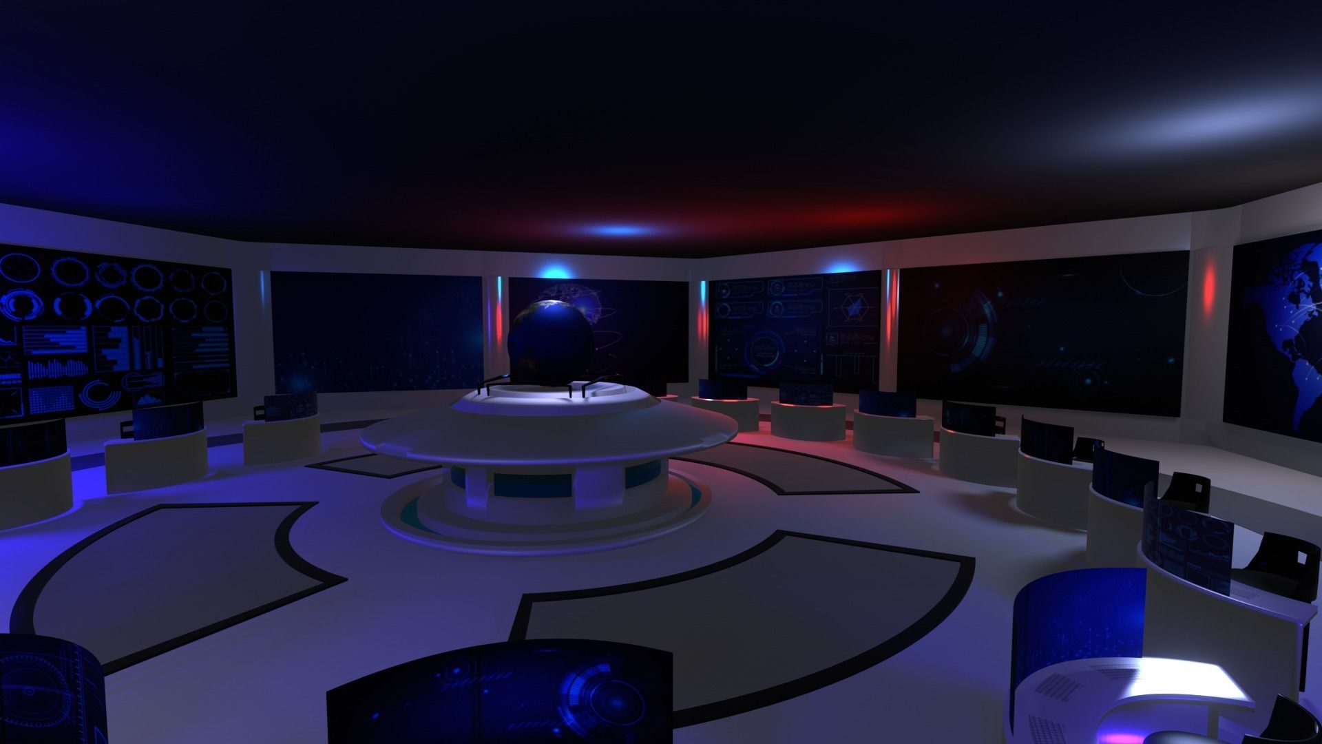 3D model Command Center - Control Room- Military Base - Turkey VR / AR ...