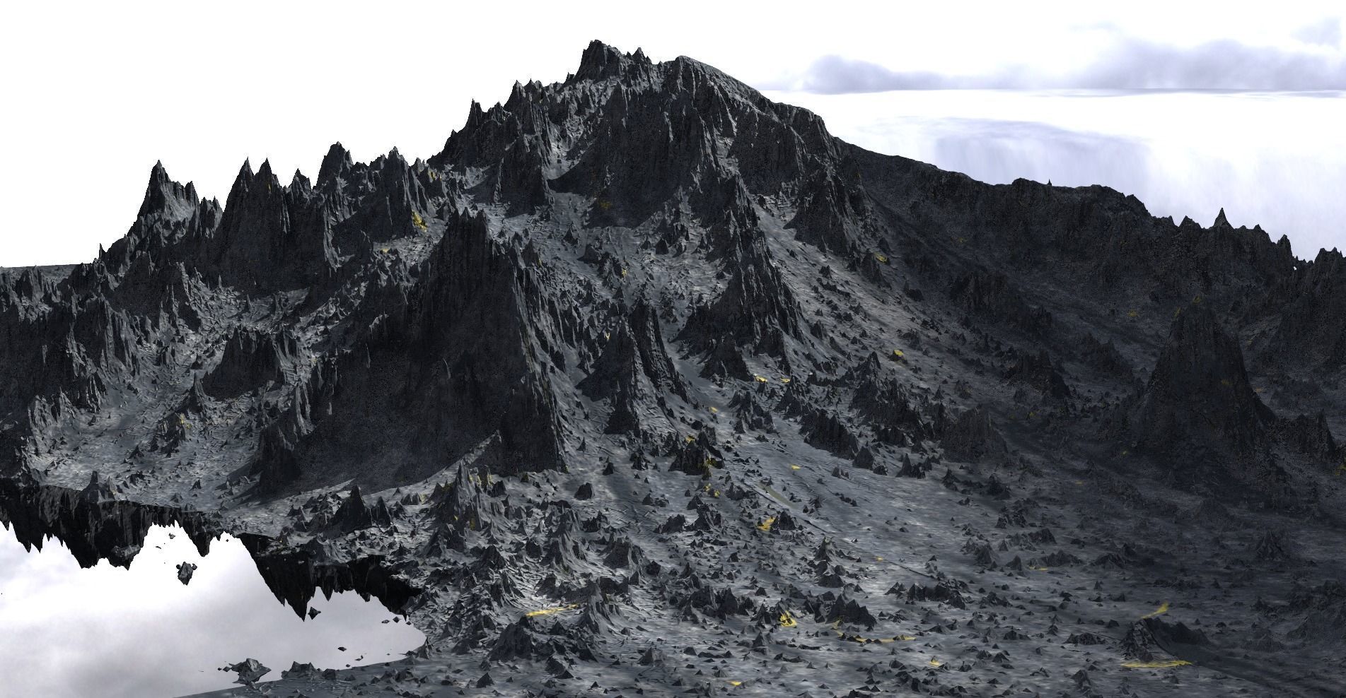 Mordor Mountain rock terrain 1 3D model | CGTrader