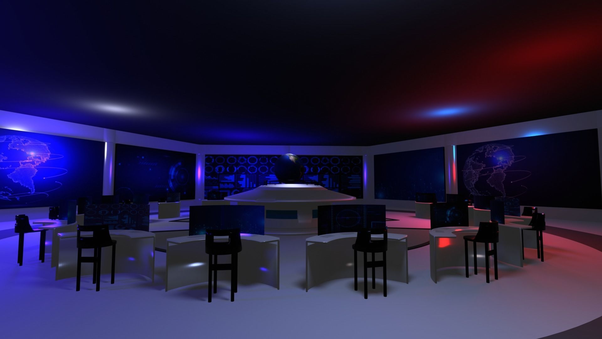 3D model Command Center - Control Room- Military Base - Usa VR / AR ...