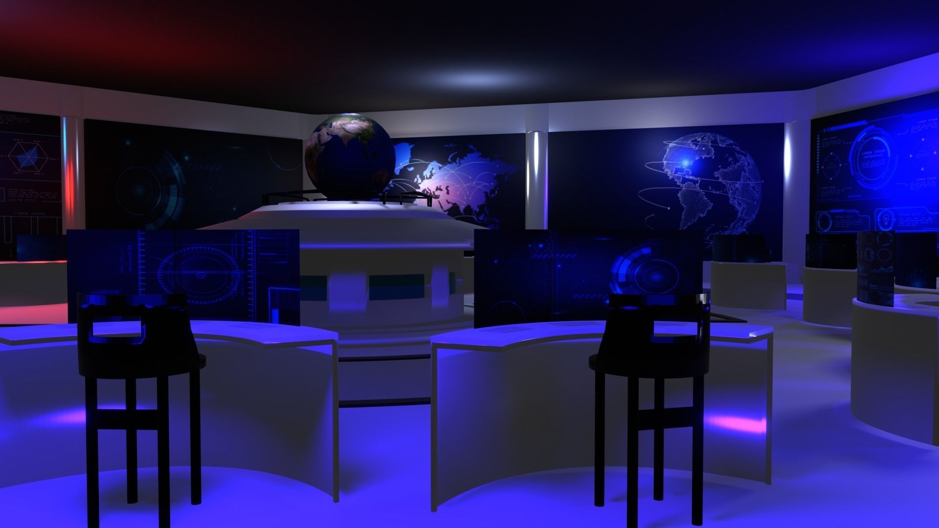 3D model Command Center - Control Room- Military Base - Usa VR / AR ...