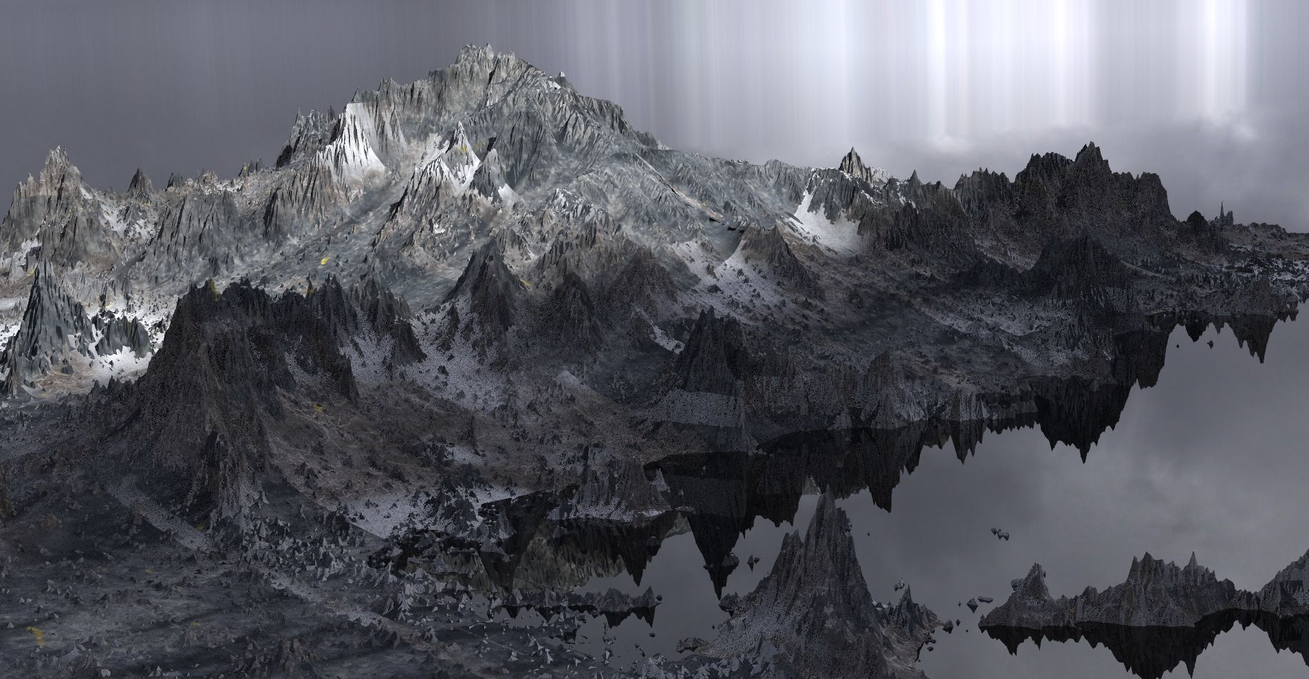 Mordor Mountain rock terrain 4 3D model | CGTrader