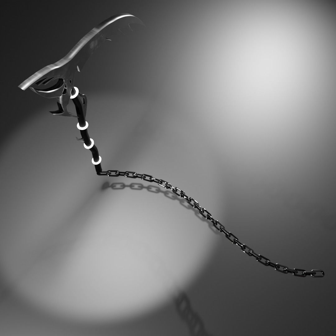 Stylized Scythe Weapon with chain PBR High poly game ready 3D model ...