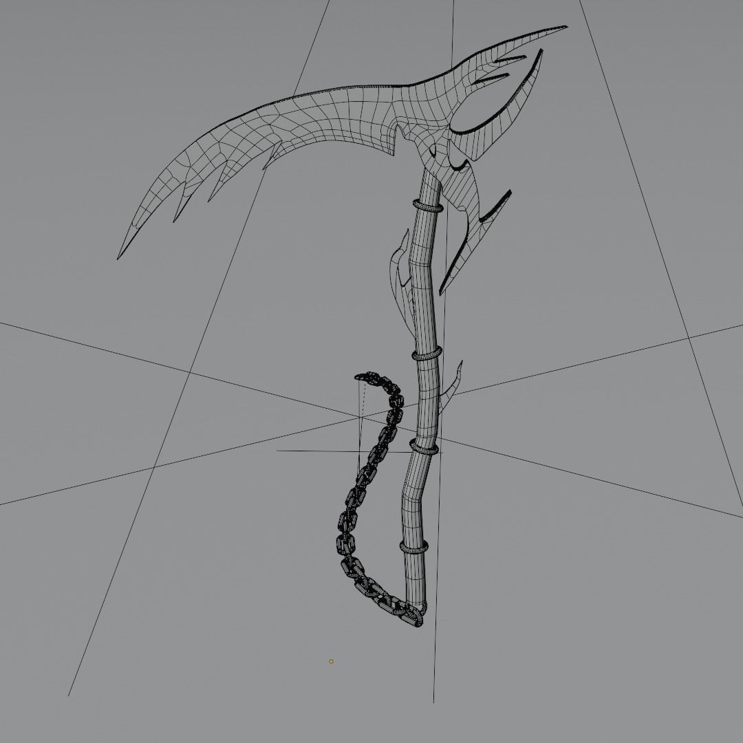 Stylized Scythe Weapon with chain PBR High poly game ready 3D model ...