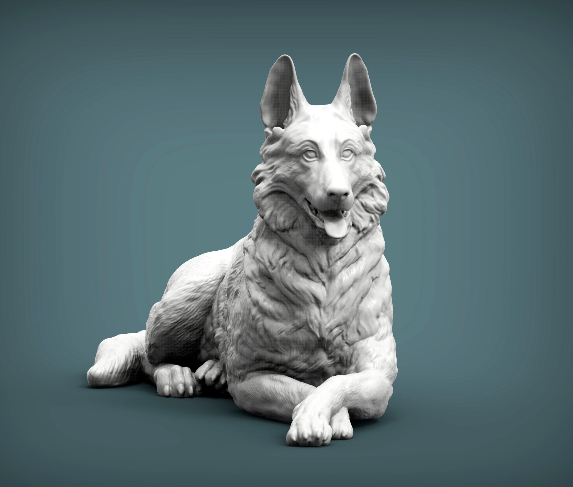 German Shepherd 3D print model 3D model 3D printable | CGTrader