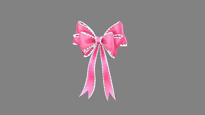 3D model cartoon pink bow tie VR / AR / low-poly | CGTrader