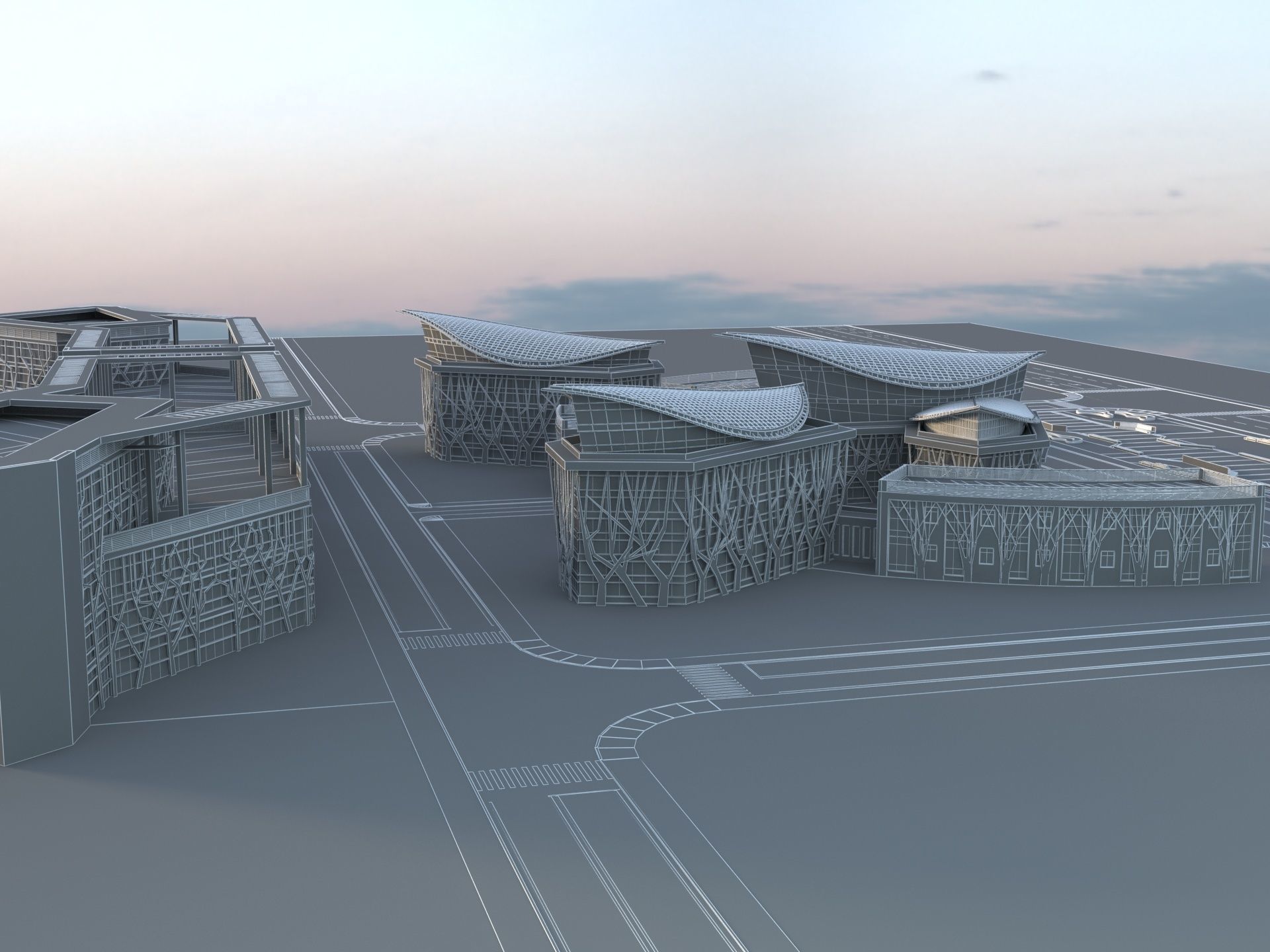 Futuristic Museum 1 3D model | CGTrader