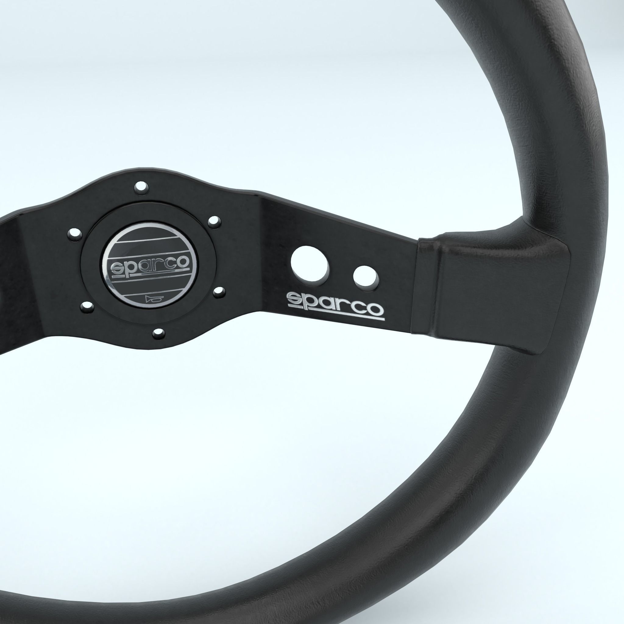 Steering Wheel Sparco R215 Leather Black 3D model | CGTrader