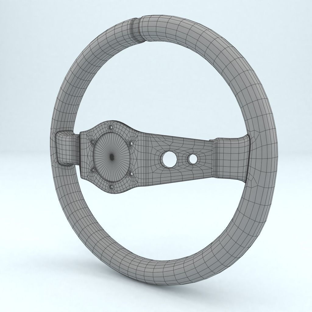 Steering Wheel Sparco R215 Leather Black 3D model | CGTrader