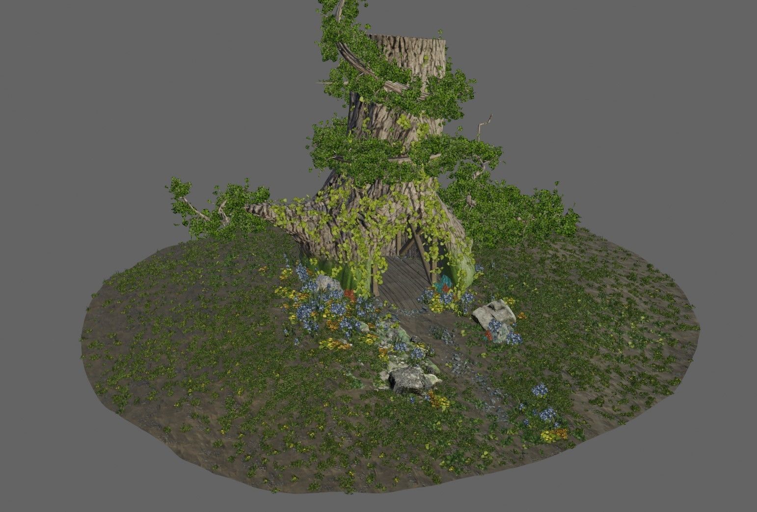 Forest Glade Tree - woodland Environment green area 3D model | CGTrader