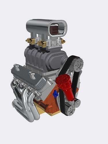 Vintage Blown BBC Drag Engine 3 configs with Options 3D model 3D ...