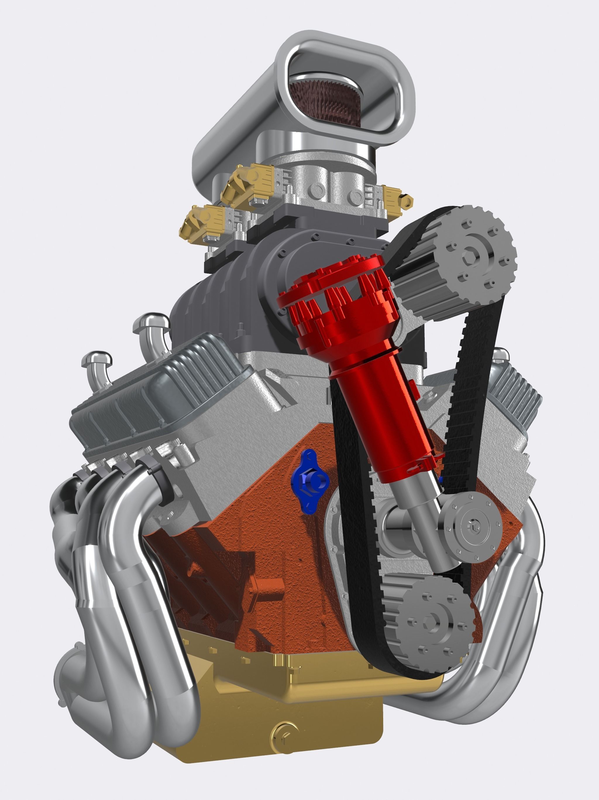 Vintage Blown BBC Drag Engine 3 configs with Options 3D model 3D ...