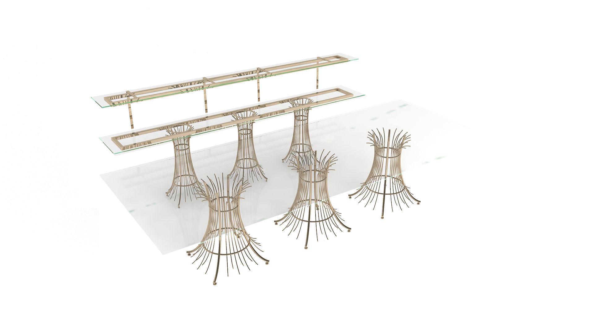 Table Dining With Service Table 3D model | CGTrader