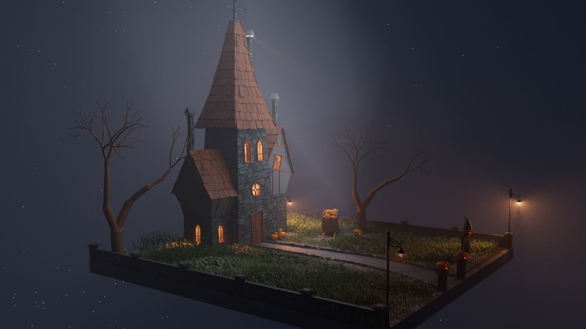 Halloween Haunted House 3D model | CGTrader