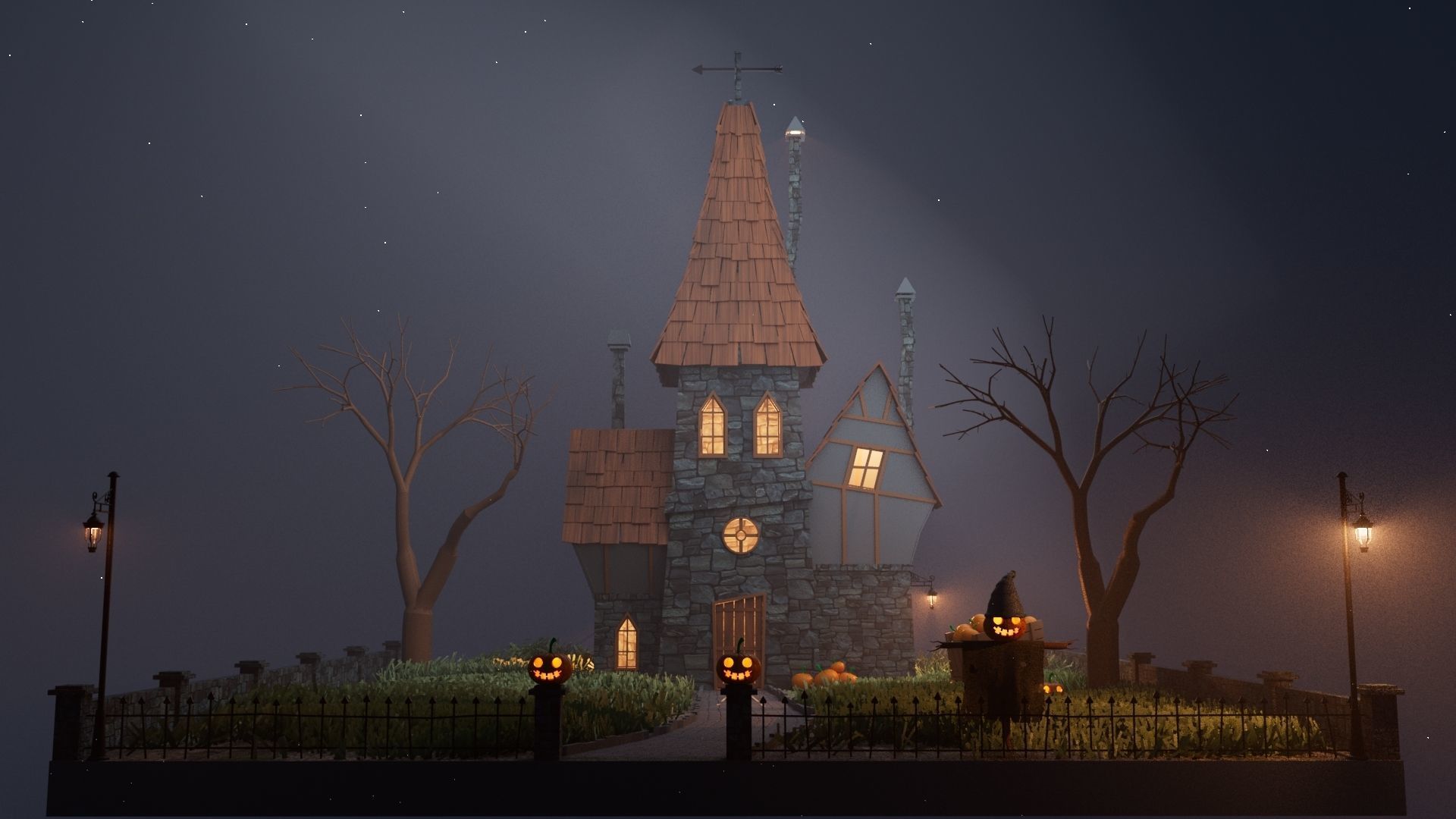 Halloween Haunted House 3D model | CGTrader