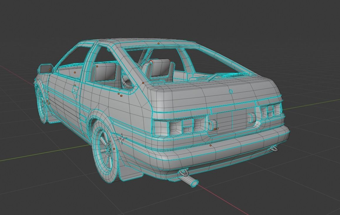 3D model Toyota Trueno AE86 Initial D stylized VR / AR / low-poly ...