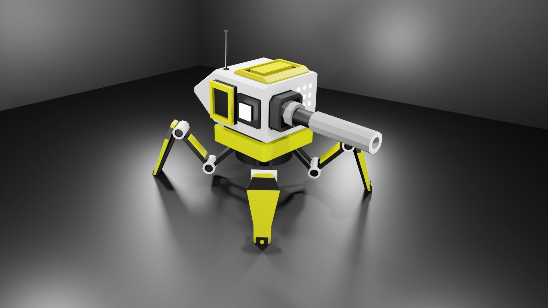 3D model Four Legged Turret Robot VR / AR / low-poly | CGTrader