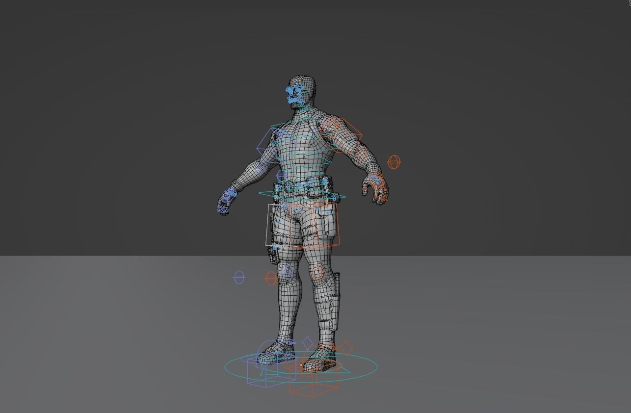 3d Model Deadpool Character Rig For Blender Vr Ar Low Poly Cgtrader 